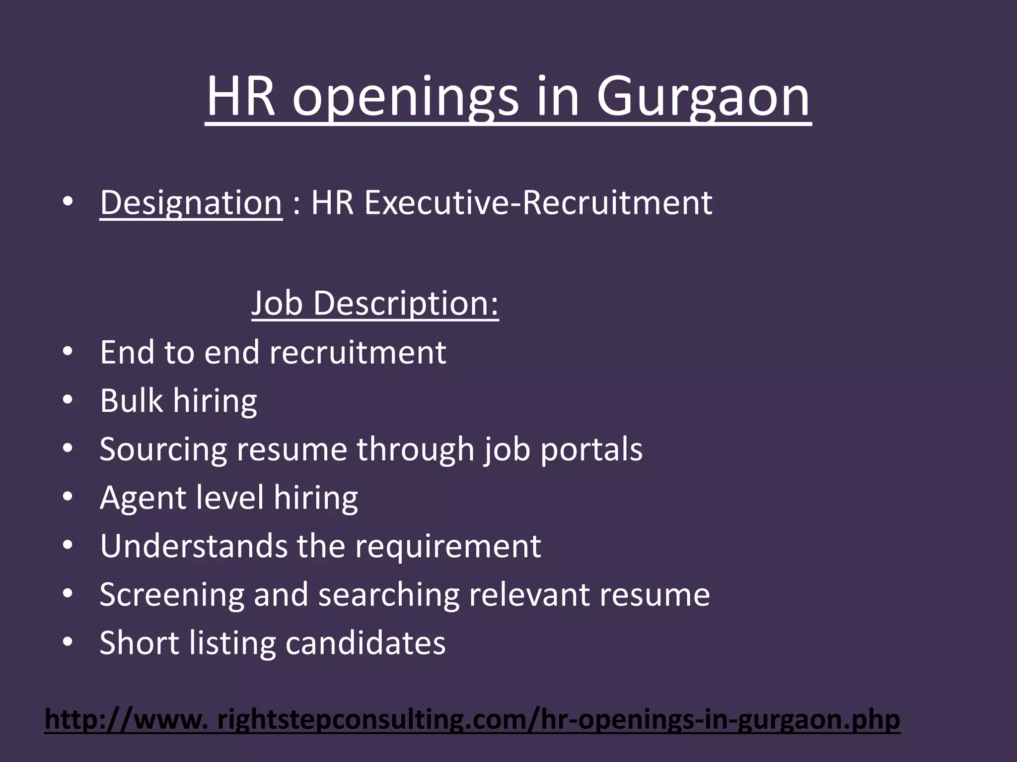 Hr openings in gurgaon | PPTX