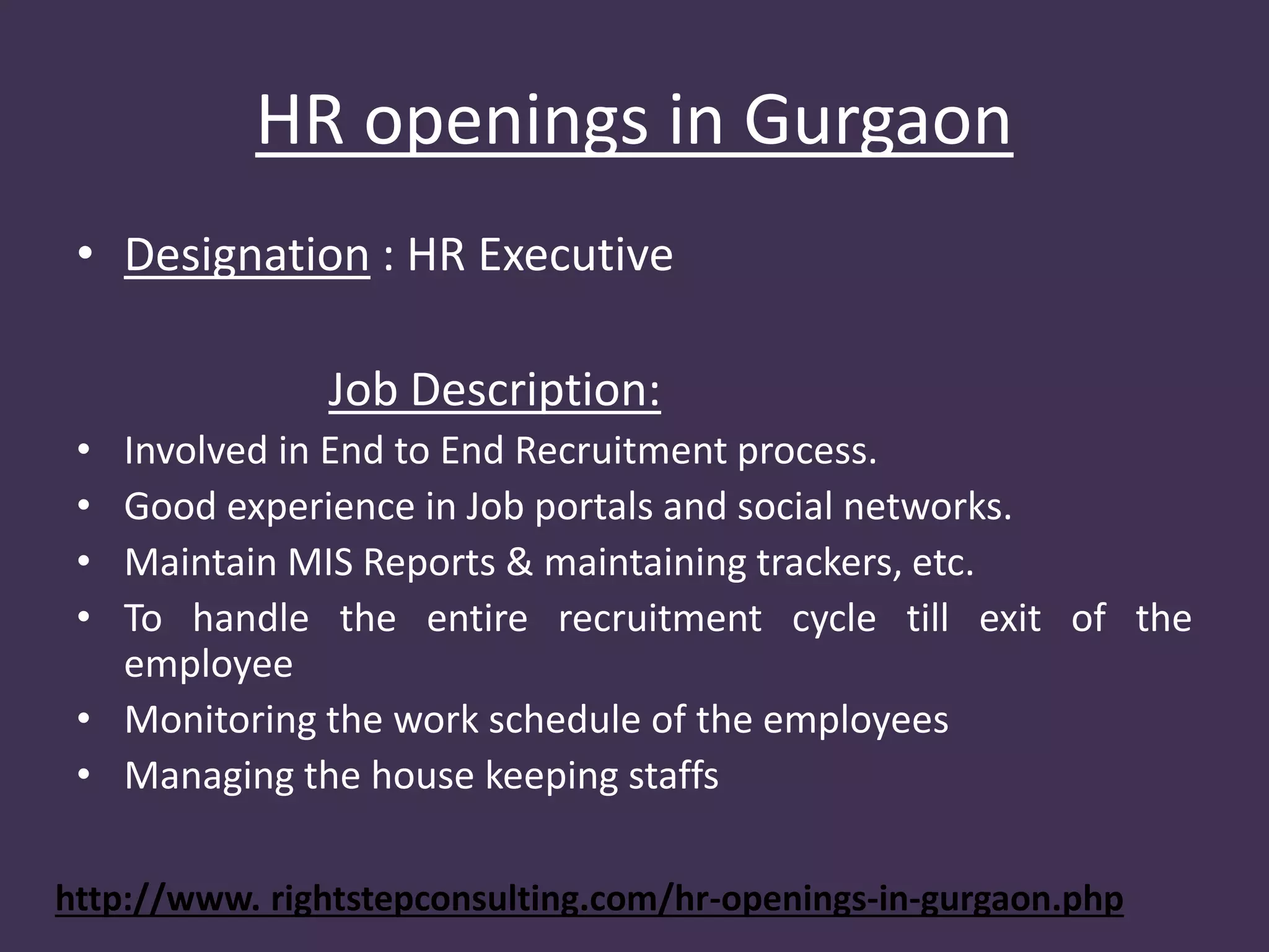 Hr openings in gurgaon | PPTX