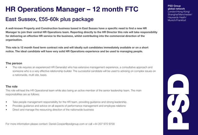 HR Operations Manager | PPT