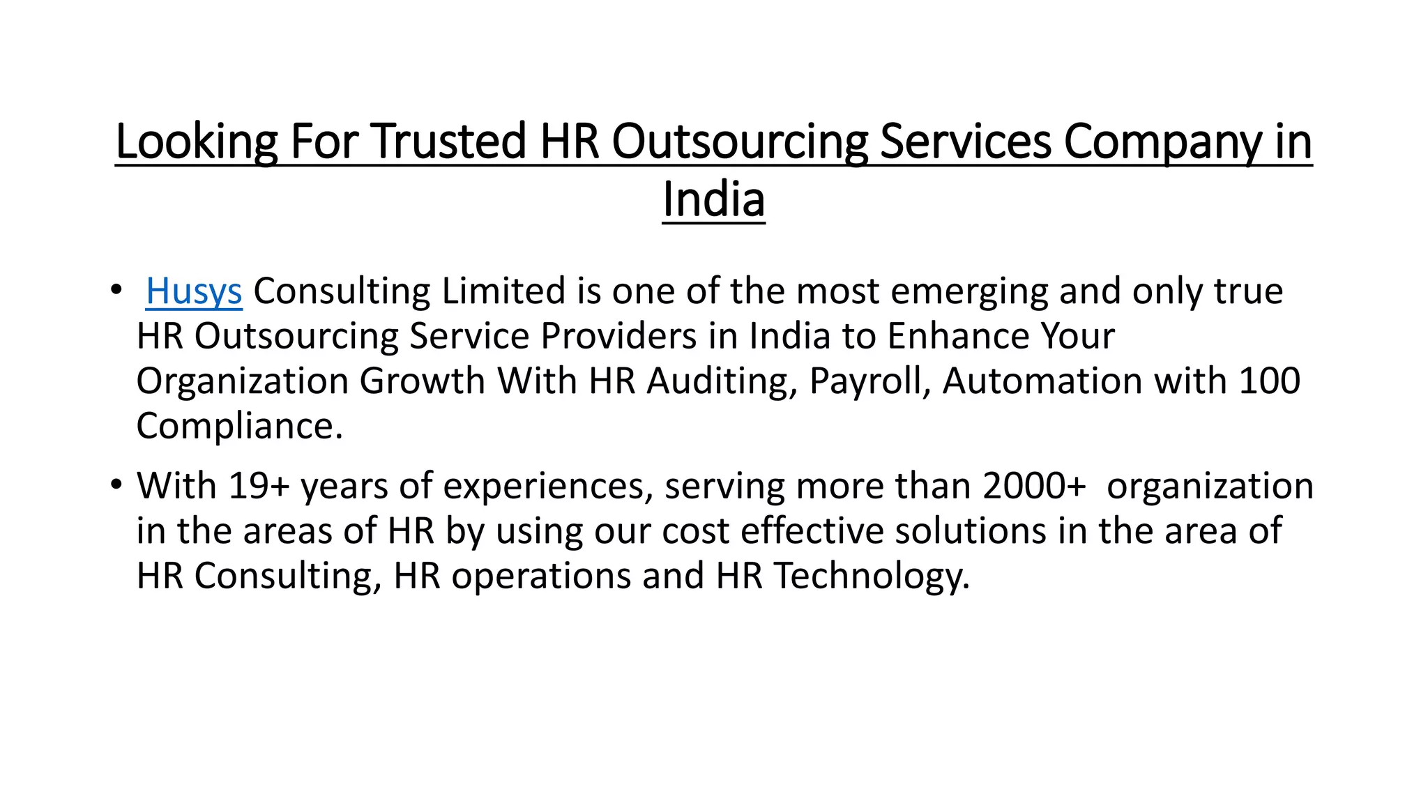 Hr outsourcing services ppt | PDF