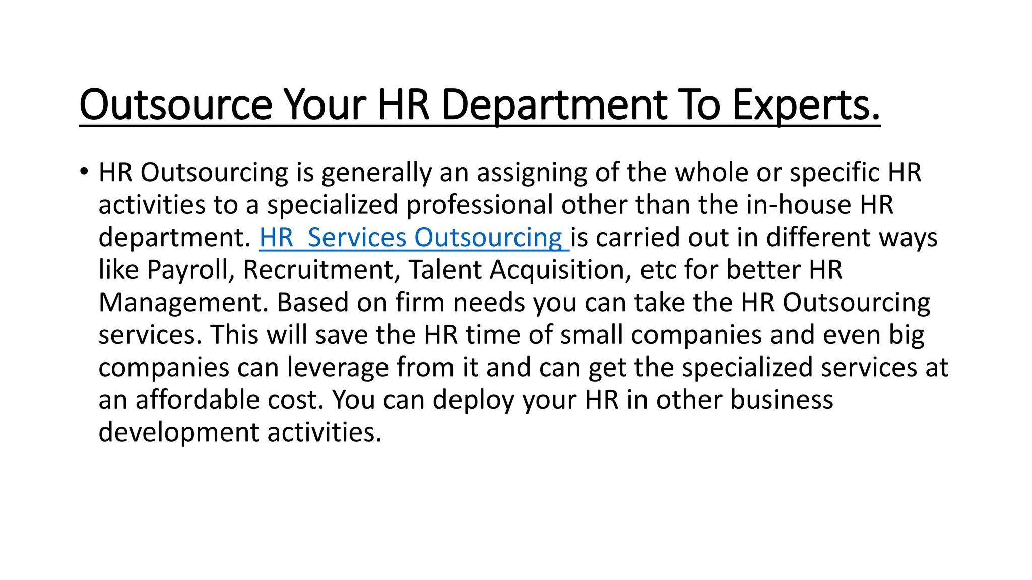 Hr outsourcing services ppt | PDF