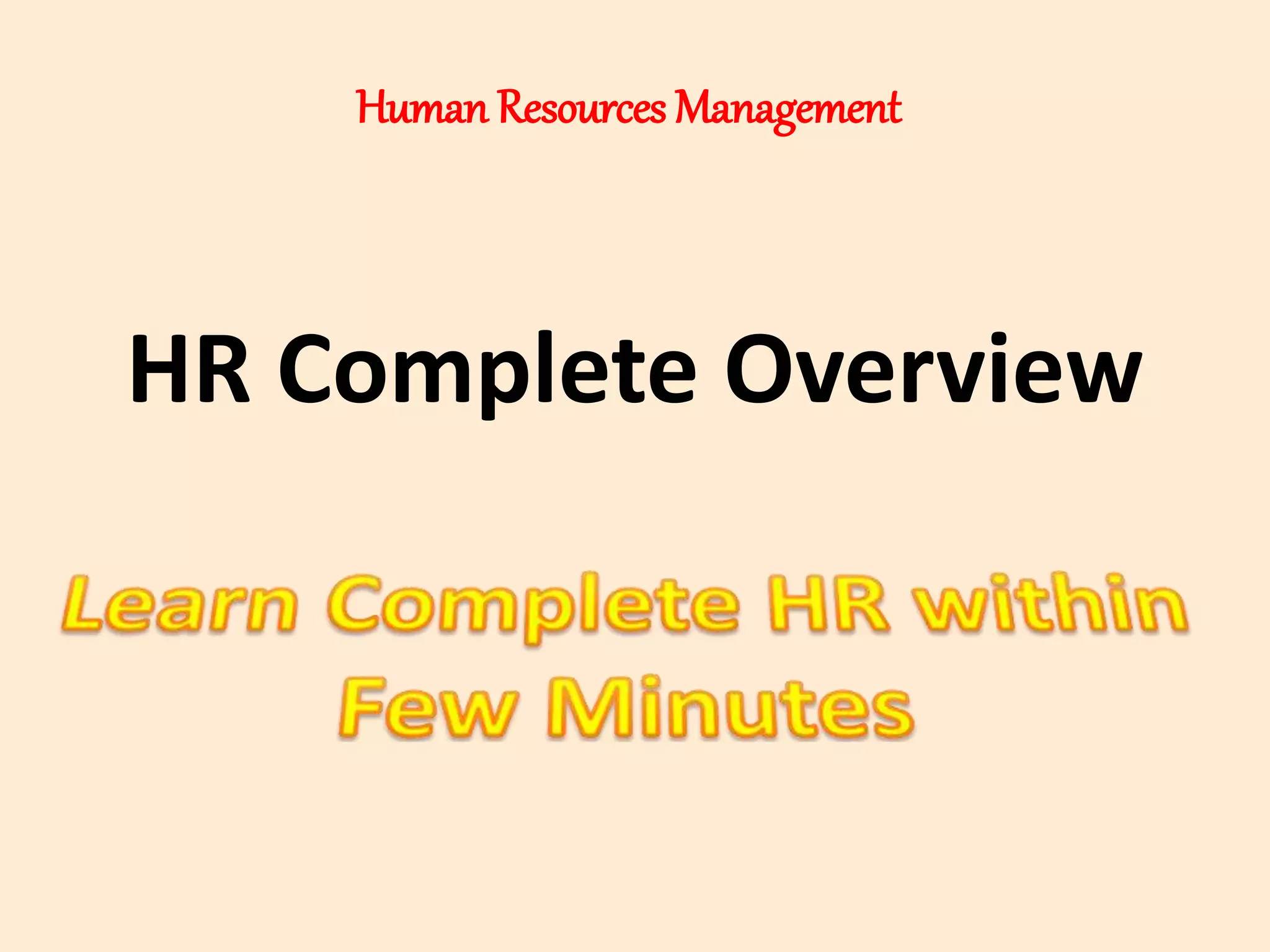 Complete HR Overview | PPTX