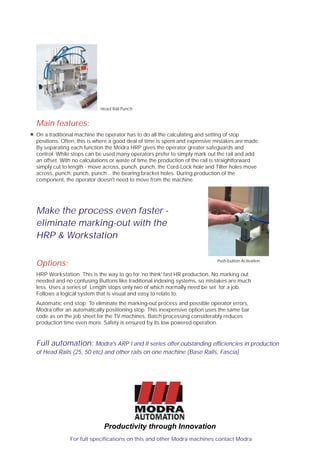 Original Sales Brochure For The Modra Hrp Machine | PDF