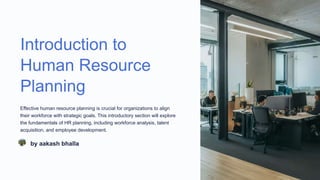 Introduction to Human Resource Planning. | PPT