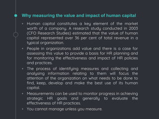 Measuring Human Capital's contribution to Enterprise Goals | PPTX