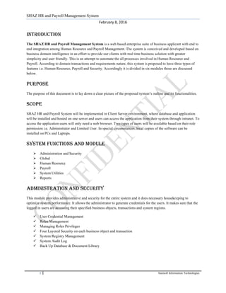 HR and Payroll Management System - Web Based | PDF