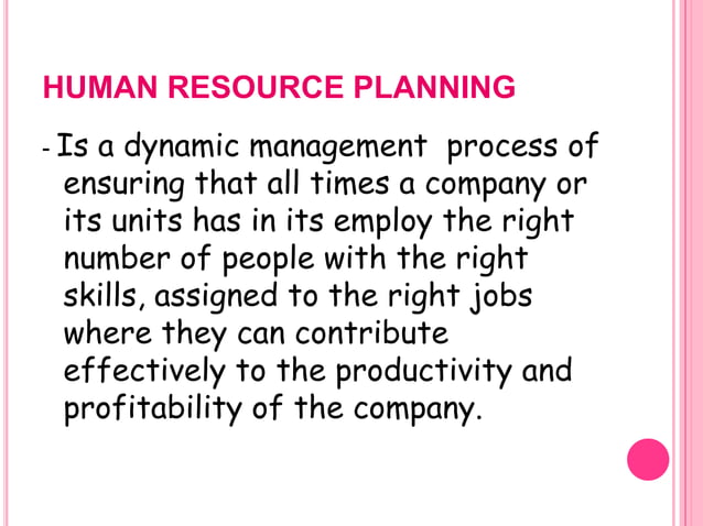 human resource planning | PPT