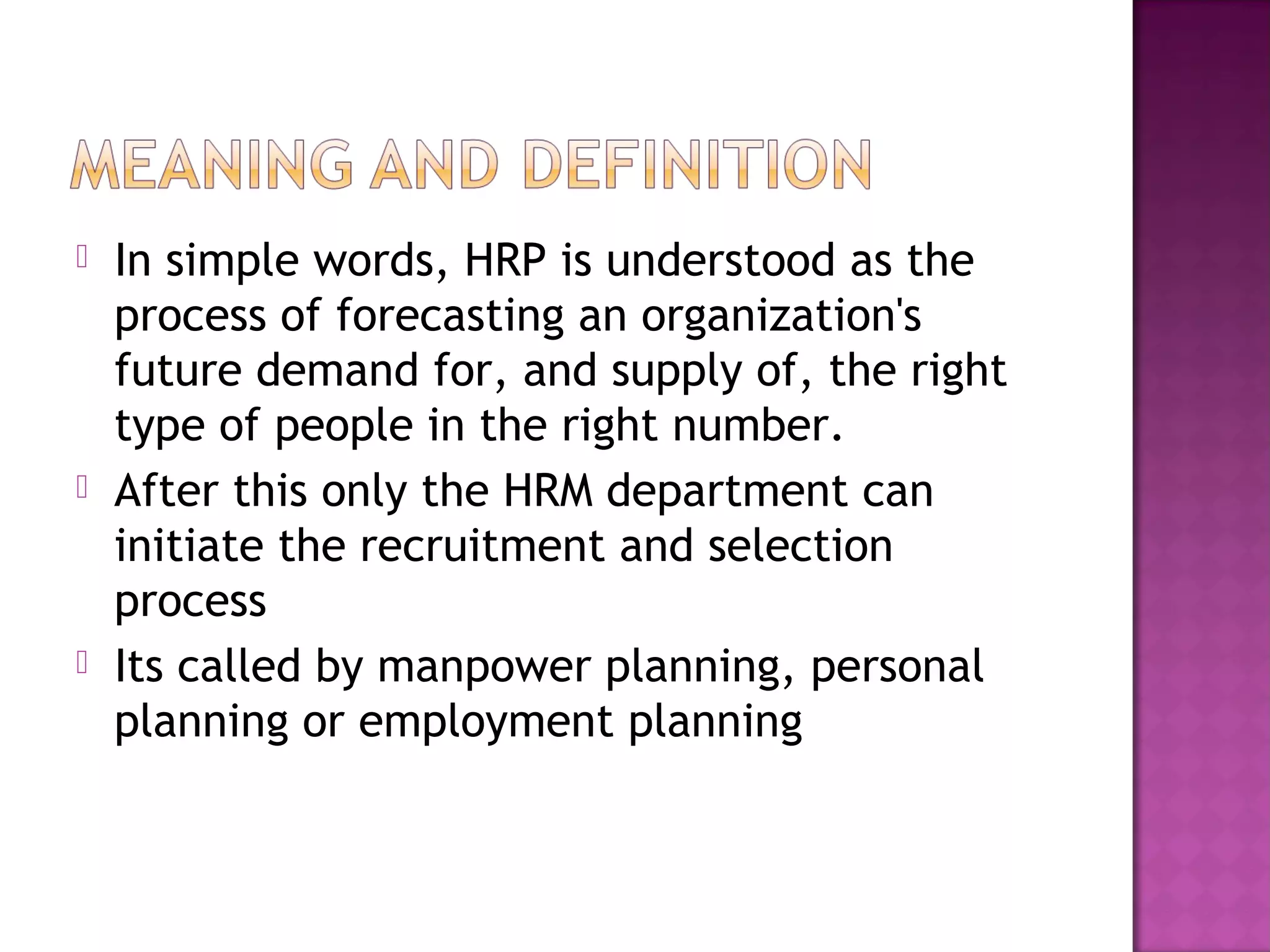 Human Resource planning | PPT
