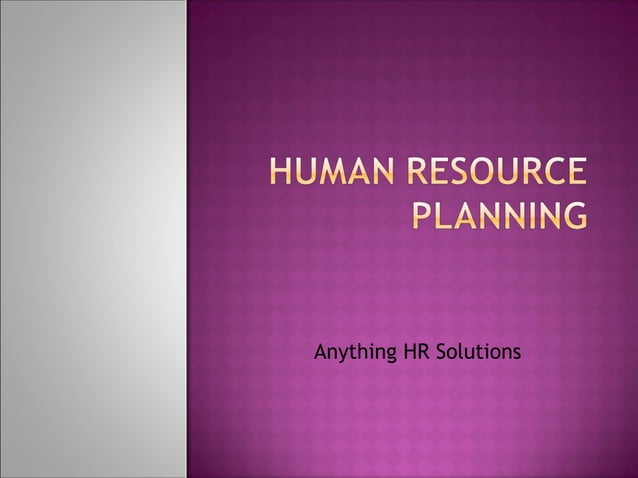 Human Resource planning | PPT