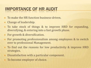 Hr planning and audit | PPT