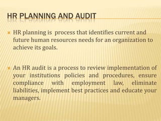 Hr planning and audit | PPT