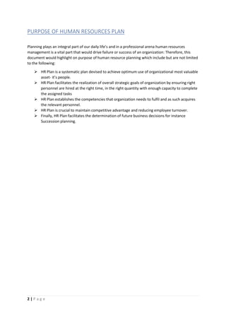HR Plan Overview | PDF