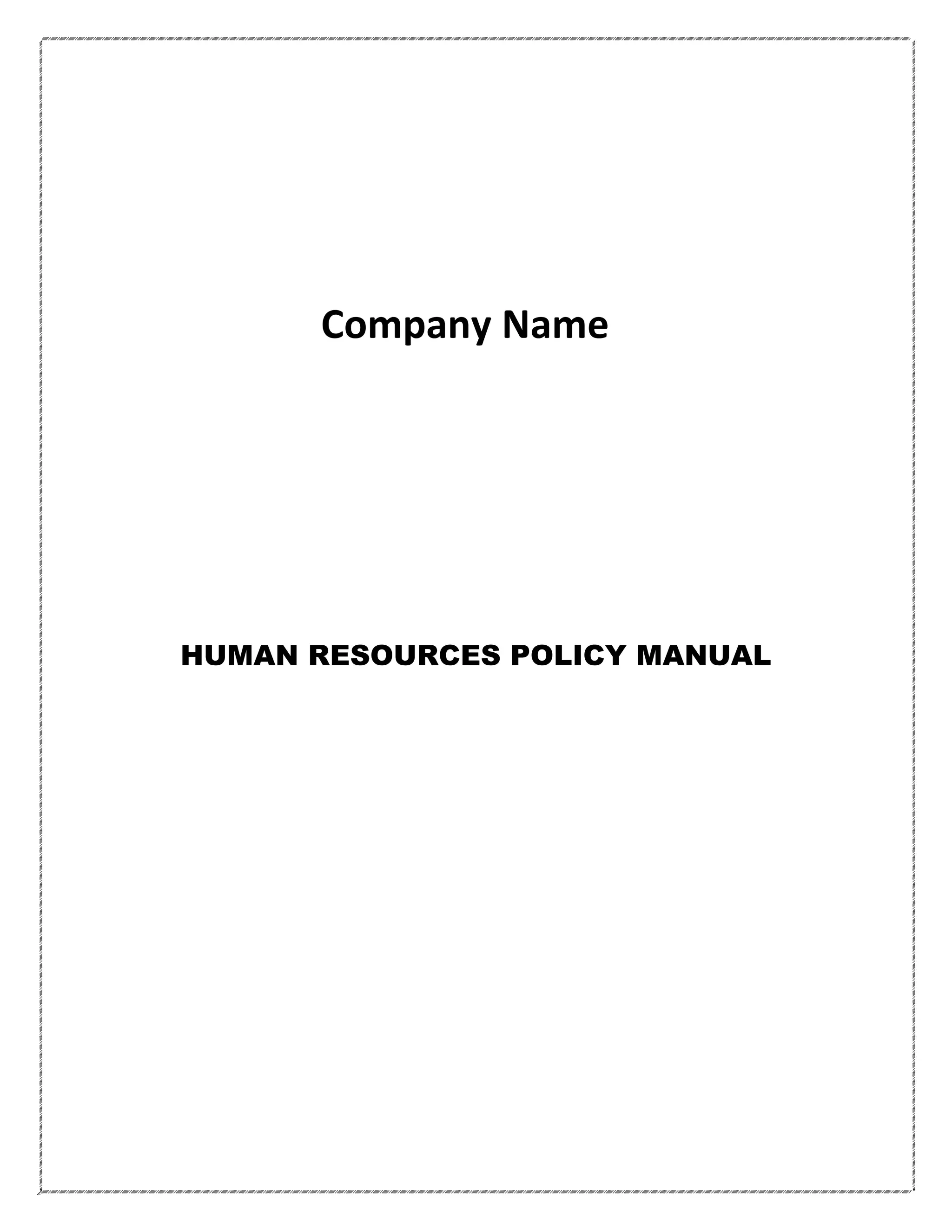 Basic Hr policies for Company | PDF