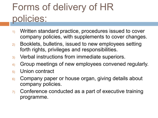 HR policies | PPTX | Human Resources | Business