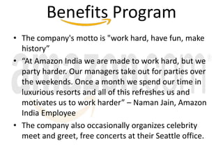 Hr policies and practices at amazon (kartik jain) | PPTX