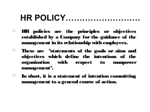 Hr policy | PPT