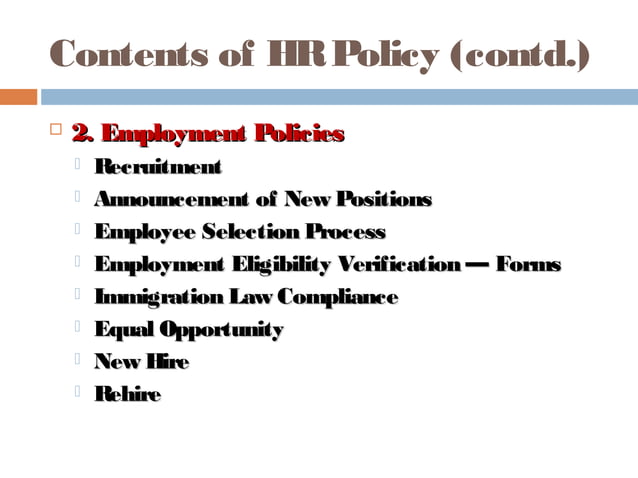 Hr policy | PPT