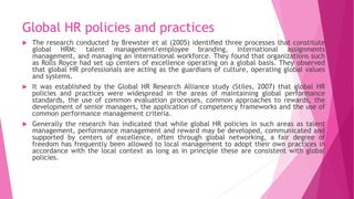 International Human Resource Management policy convergence and ...