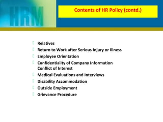 HR policy in HRm at BIM (lecture_03 class) | PPT