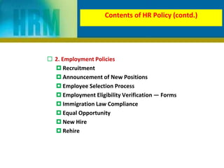 Hr policy hrm lecture | PPT