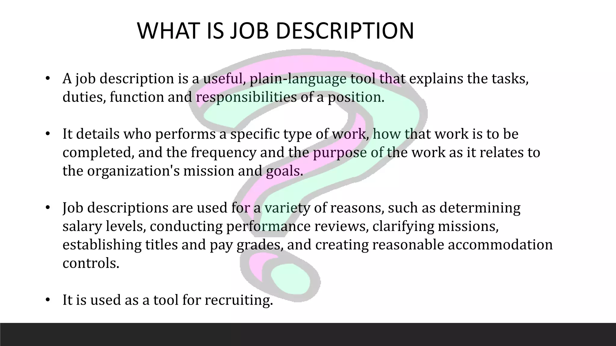 how to make a job description presentation | PPT