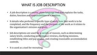 how to make a job description presentation | PPT