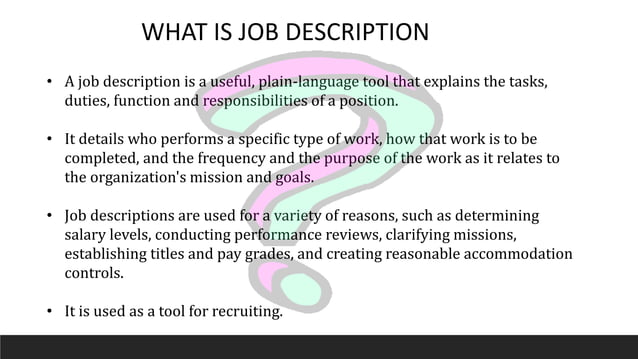 how to make a job description presentation | PPT