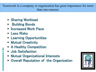 TEAM WORK ( HR TOPICS) | PPTX