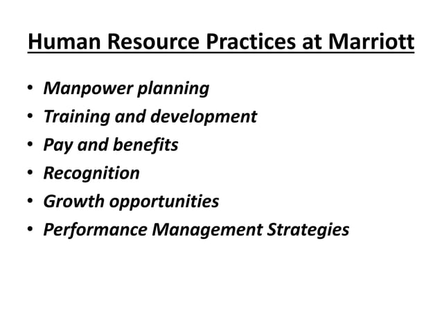 Hr practices - marriott hotels | PPTX