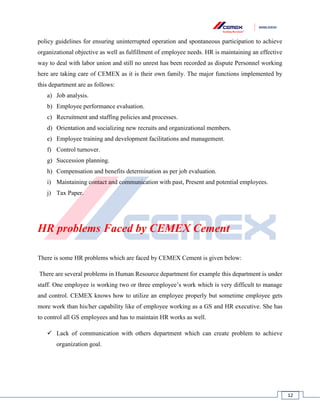 HR Practices in "CEMEX Cement Ltd.". | PDF
