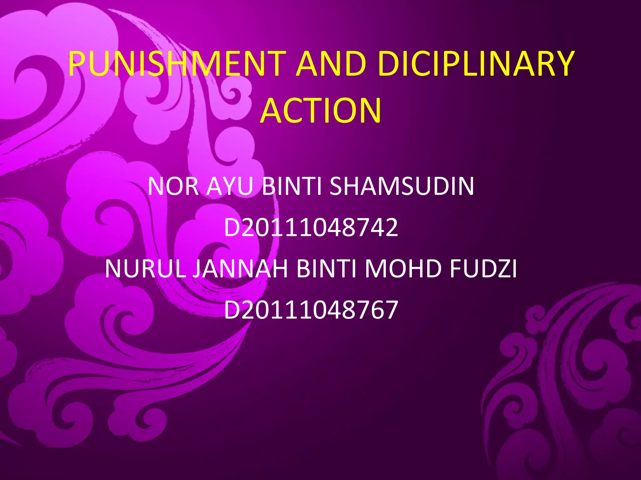 punishment and diciplinary action | PPT