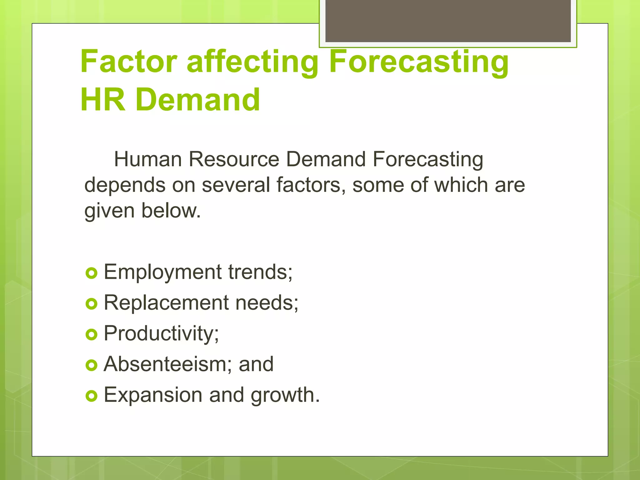 Forecasting HR demand and supply | PPTX