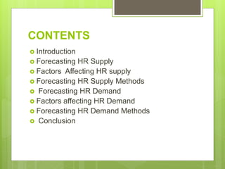 Forecasting HR demand and supply | PPTX