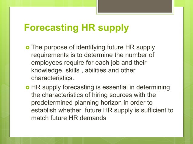 Forecasting HR demand and supply | PPTX | Human Resources | Business