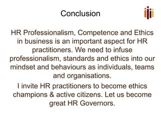HR Competency Model: Ethics & Professionalism | PDF