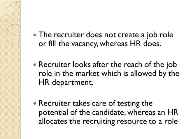 Hr professionals vs recruiters Complete Guide | PDF