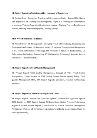 HR PROJECT REPORT - DISSERTATION HELP MBA | DOCX | Human Resources ...