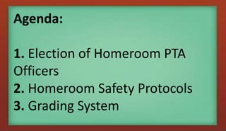 HOMEROOM PTA MEETING PRESENTATION FOR PUBLIC AND PRIVATE SCHOOLS | PPTX