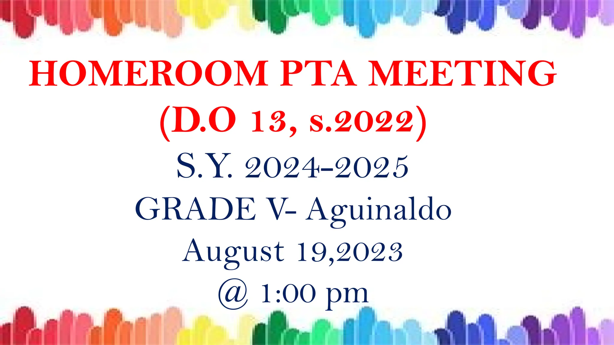 Homeroom Teachers and Parents Meeting PP | PPT