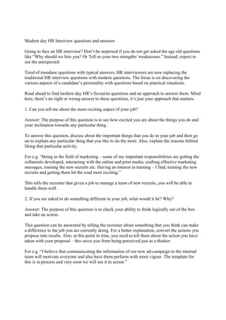 HR QUESTIONS | DOC