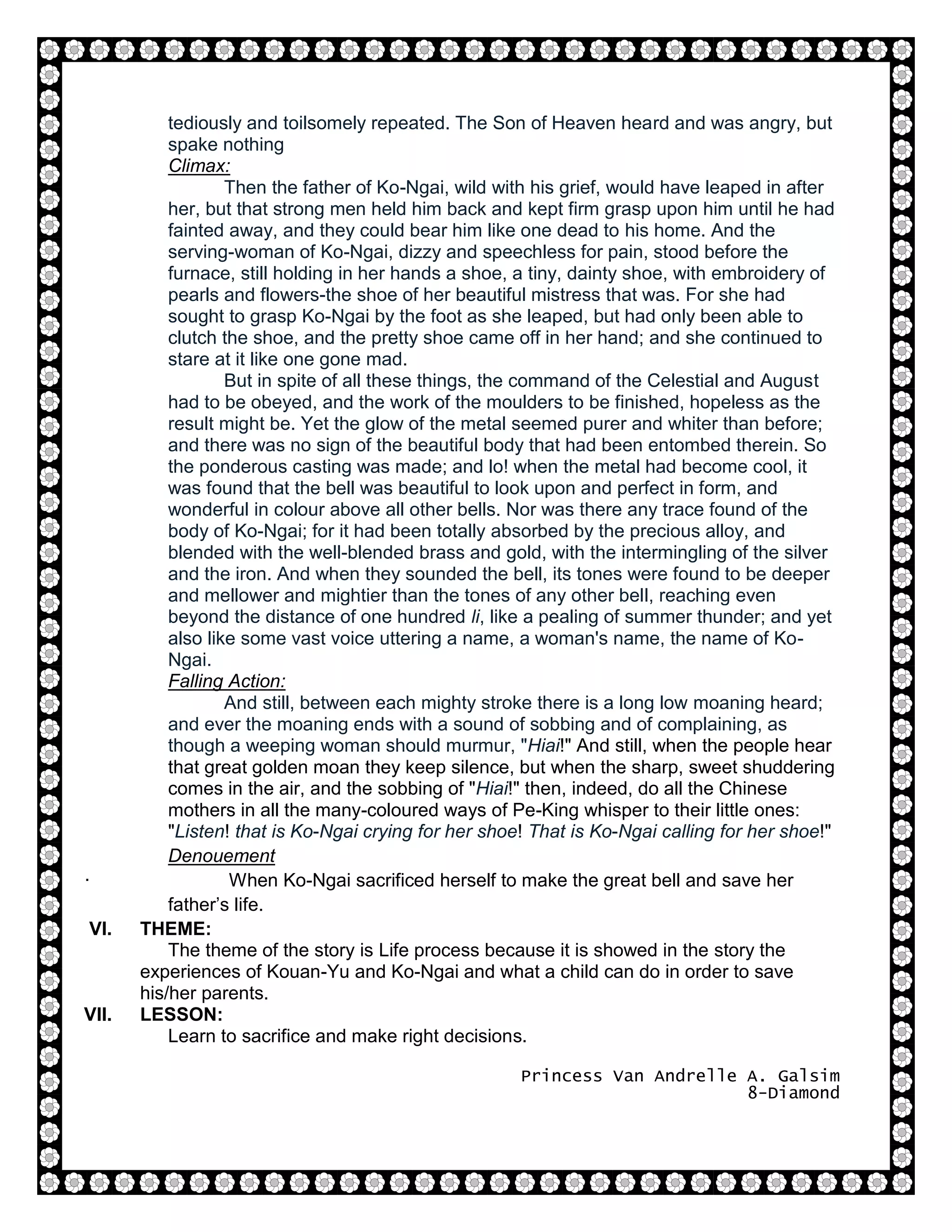 Home Reading Report (Soul of the Great Bell) | DOCX