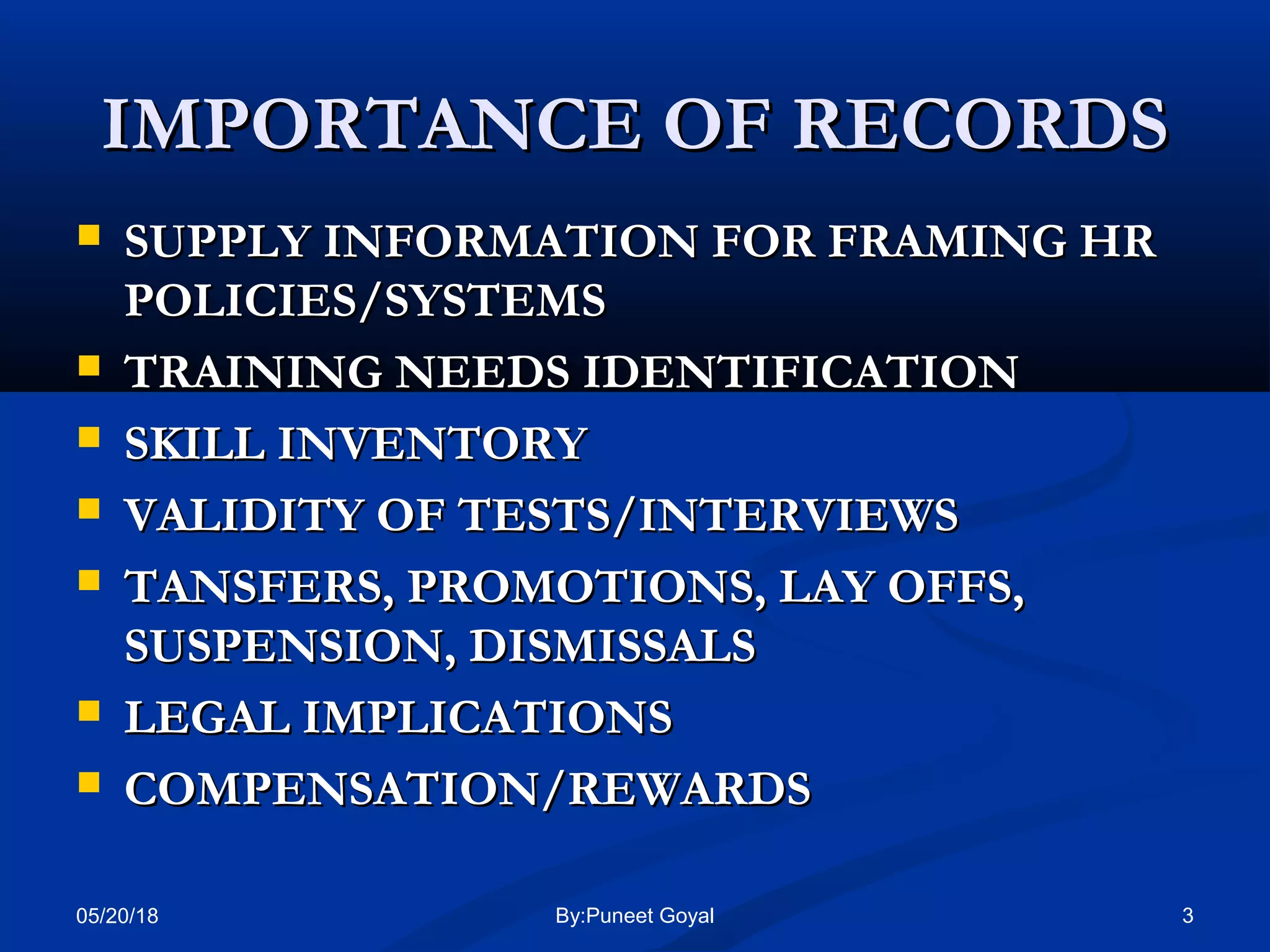 Human resource records | PPT