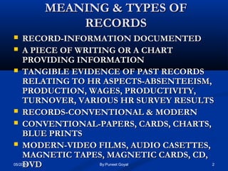 Human resource records | PPT | Human Resources | Business