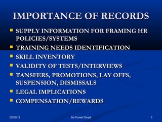 Human resource records | PPT | Human Resources | Business