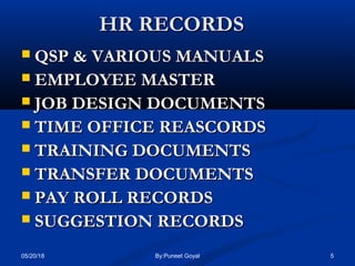 Human resource records | PPT | Human Resources | Business
