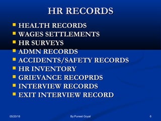 Human resource records | PPT | Human Resources | Business