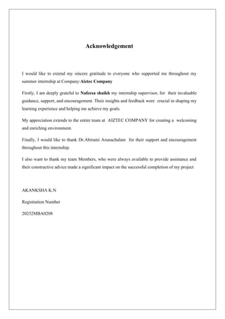 hr recutiment report for internship..... | DOCX