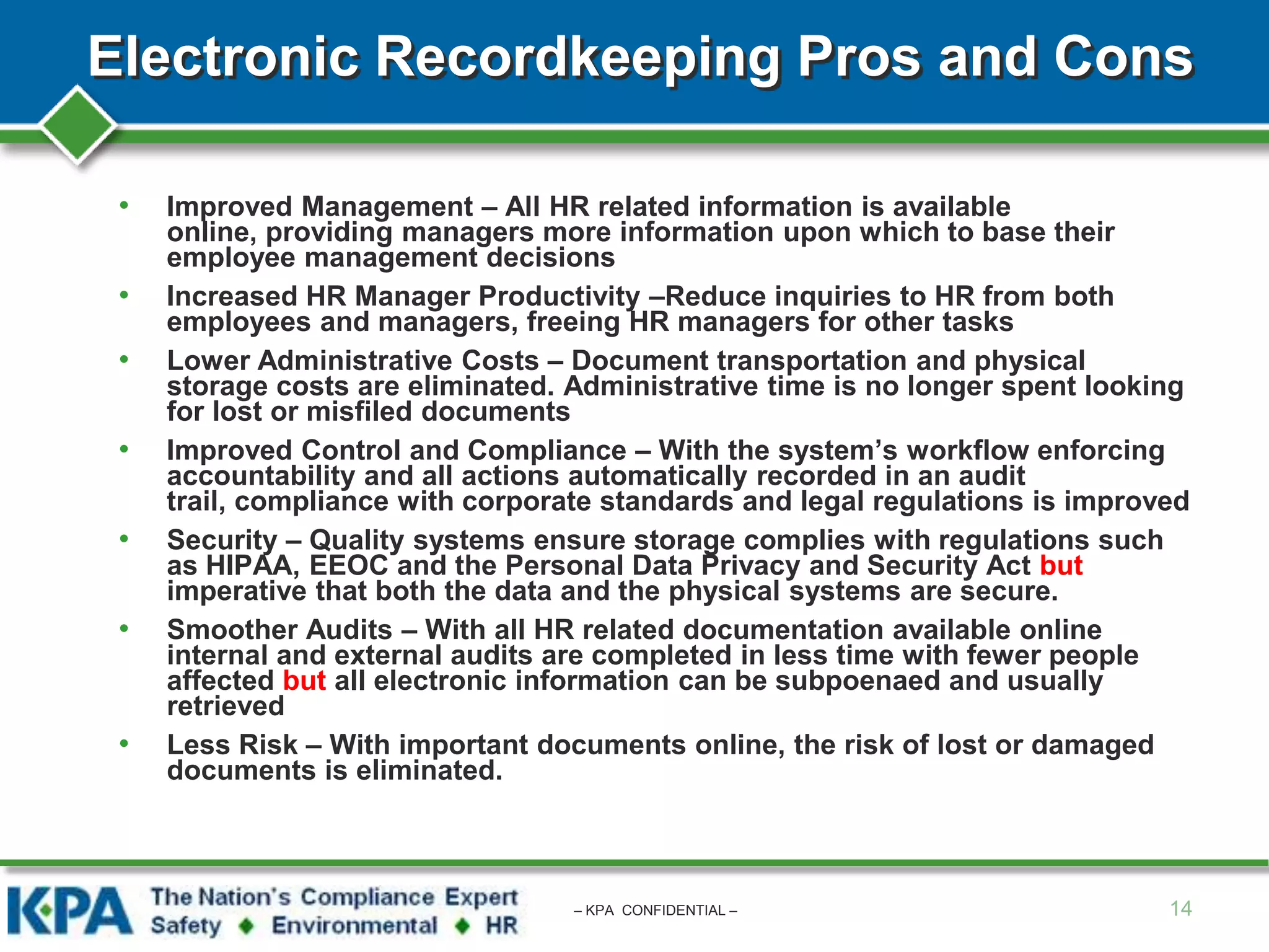 Hr recordkeeping simplified | PPTX | Web Conferencing | Computer ...