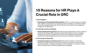HR Roles in Developing Governance, Risk Management | PPT