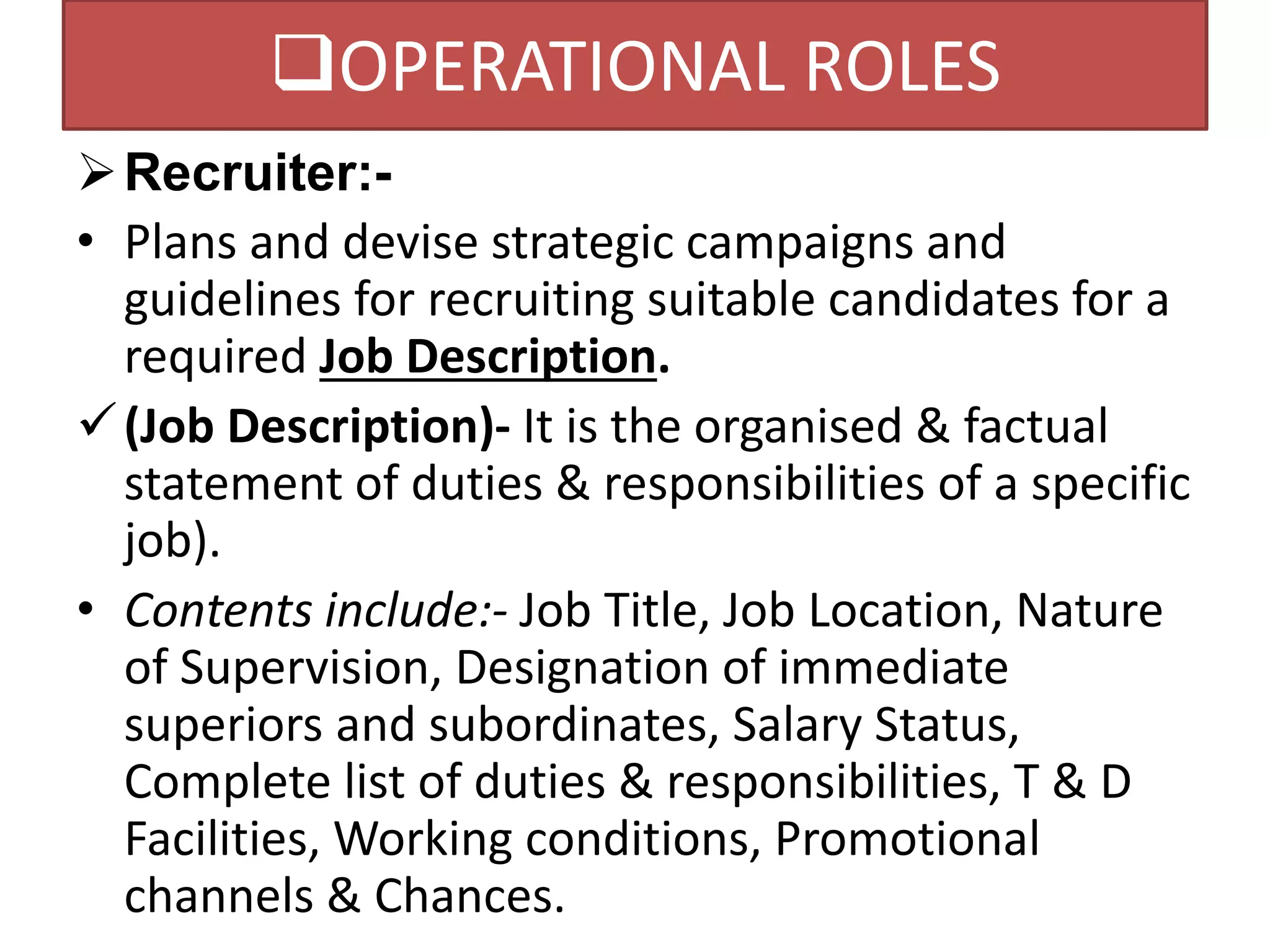 HR roles & responsibilities | PPTX